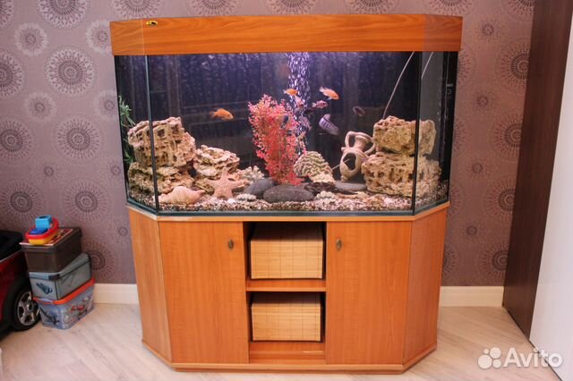 Аквариум 320 л., с рыбами, декором, грунтом